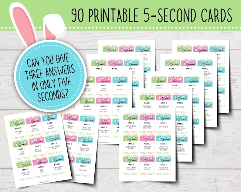 Easter 5 Second Game | Printable Easter Party Games | Christian Easter ...