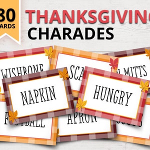 Thanksgiving Charades Game | Thanksgiving Act It Out Game ...