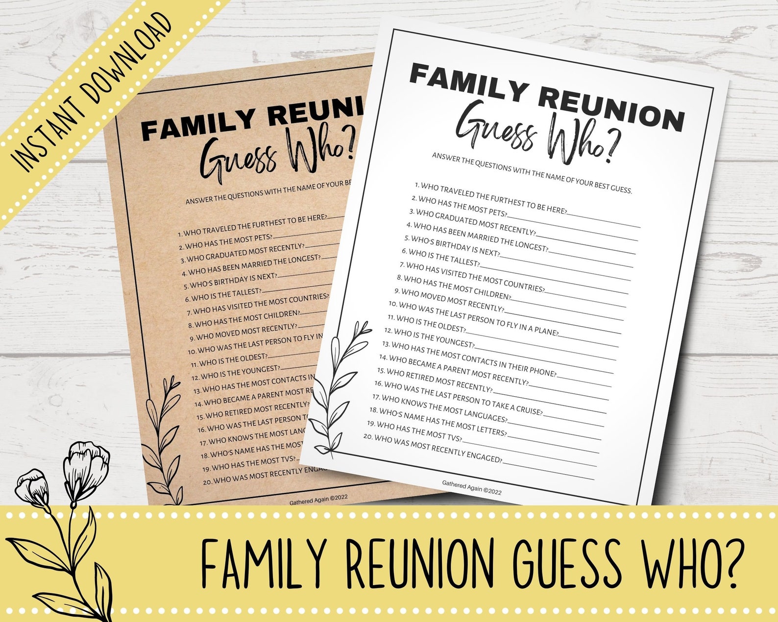 Printable Family Reunion Guess Who Game | Family Reunion Trivia Quiz ...