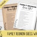 Printable Family Reunion Guess Who Game | Family Reunion Trivia Quiz ...