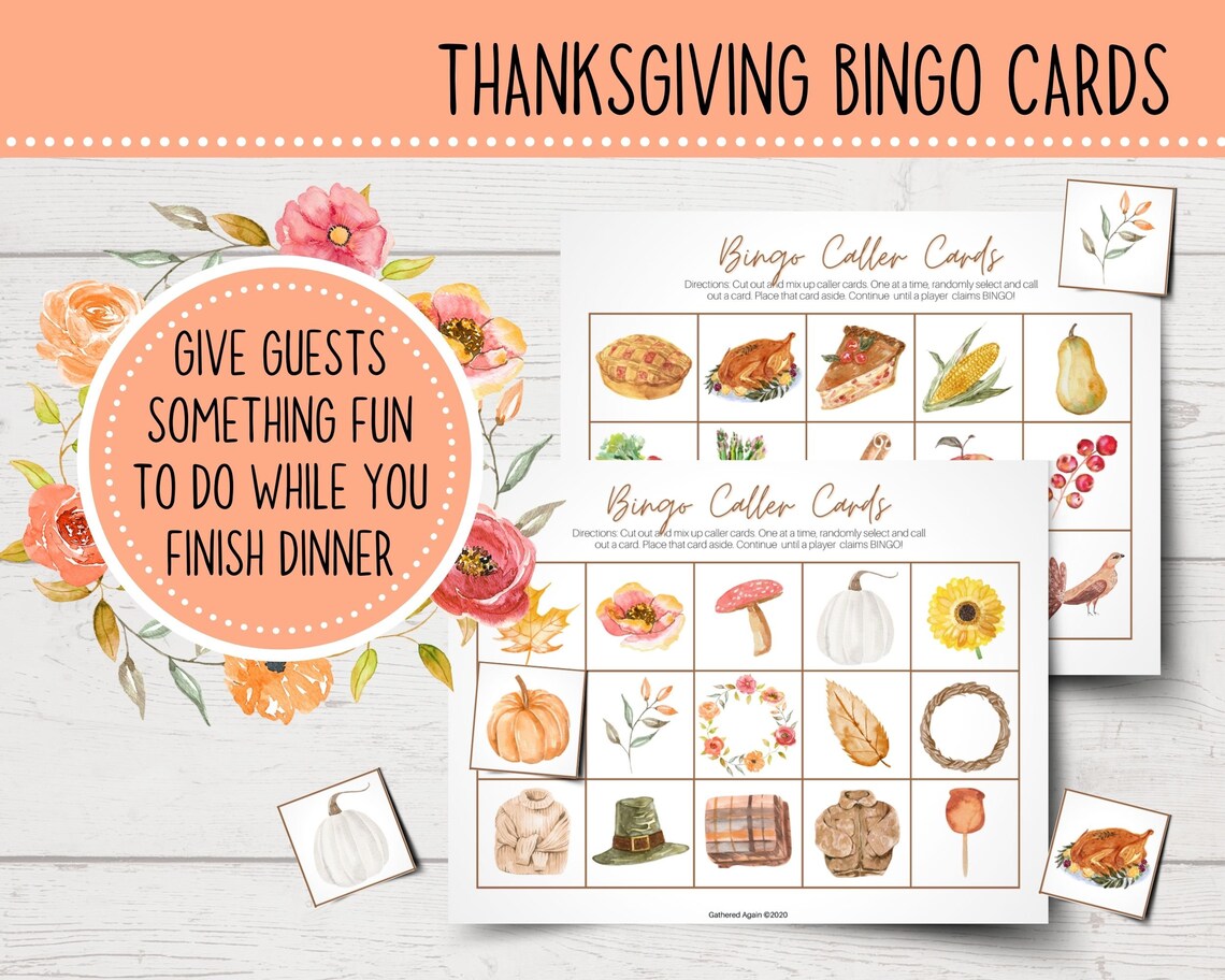 Thanksgiving Bingo Game | Thanksgiving Party Games | Beautiful ...