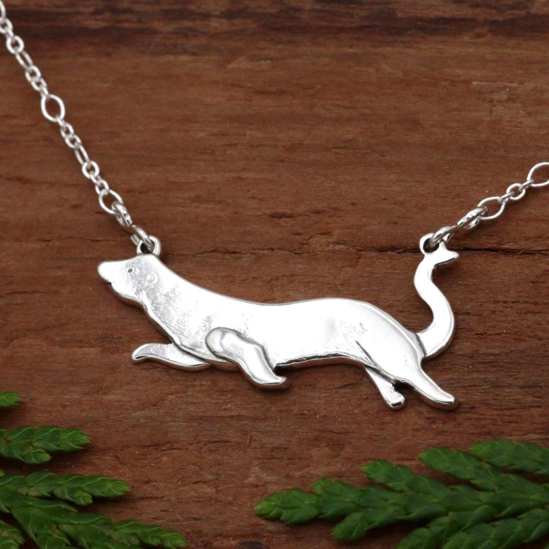 Handmads, Solid Sterling Silver, Otter Pendant Necklace, Ocean ...
