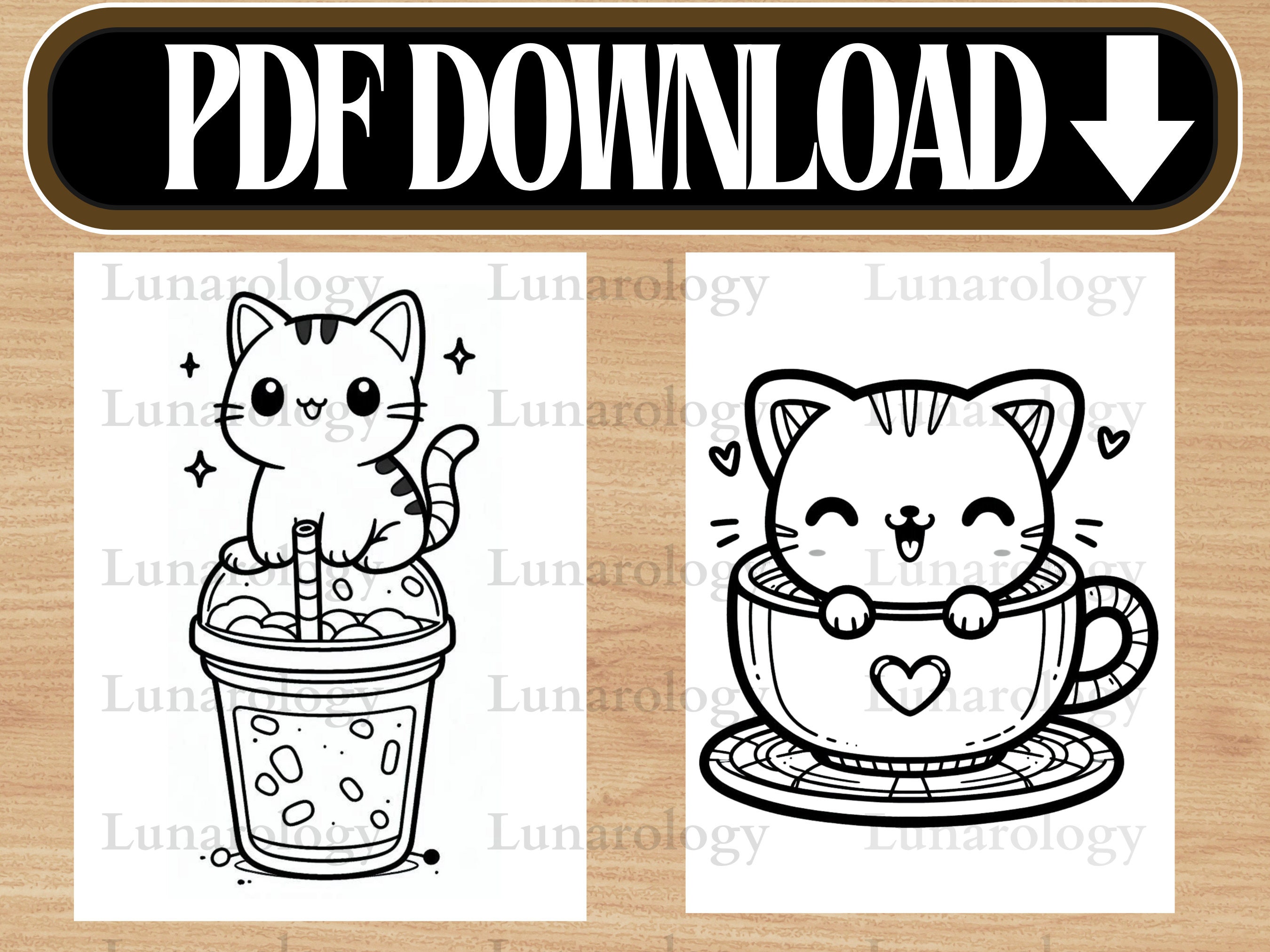 Cozy Cats & Coffee: Kawaii Coloring Book Adorable Chibi Characters Cute ...