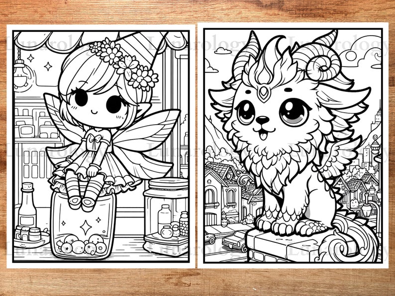 Kawaii Fantasy Creatures Town Coloring Book, Creepy Kawaii Coloring ...