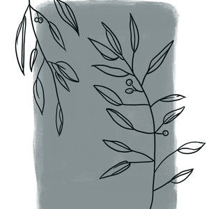 Botanical Line Art - Olive Branches [DIGITAL DOWNLOAD] - Etsy