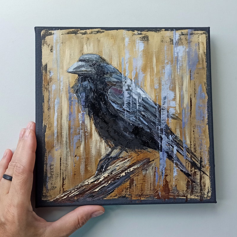 Raven Painting - Etsy