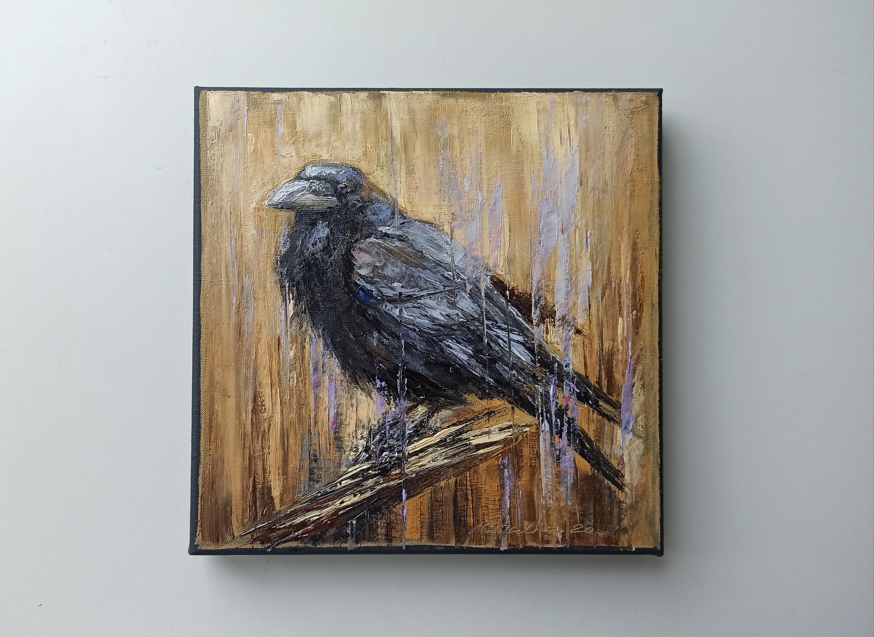 Raven Painting Oil on Canvas Original Artwork Crow Art Fall - Etsy