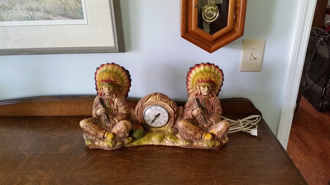 Lanshire Native American Indian Clock - Etsy