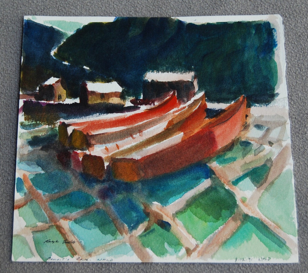 Benoit's Cove, Newfoundland, Watercolor, Landscape, Nautical,fishing ...
