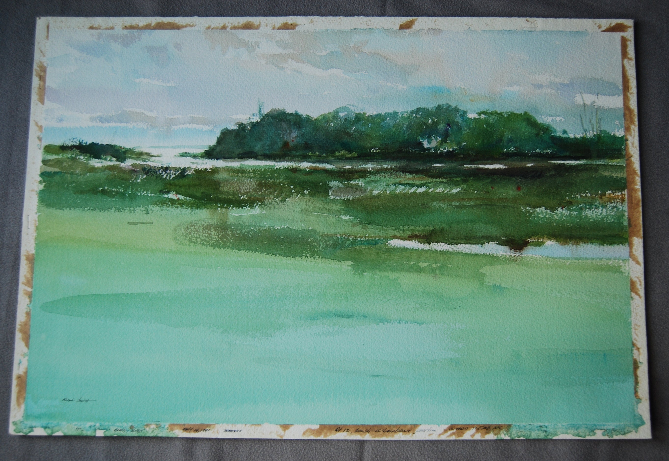 Nags Head, NC, Whalebone Junction, Watercolor, Coastal, Marsh,north ...
