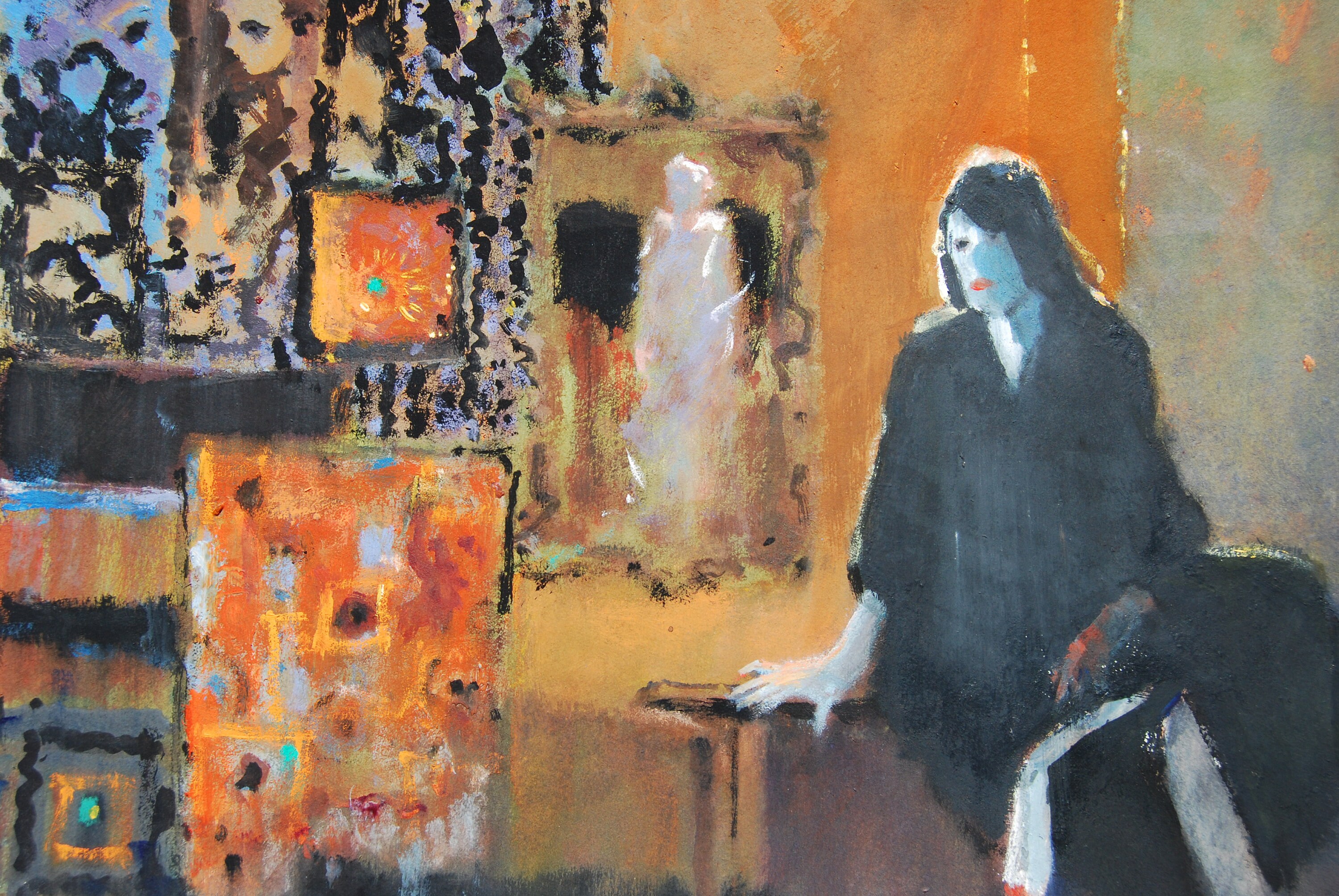 Portrait Watercolor Painting, Person Sitting, Artist Ralph Smith ...