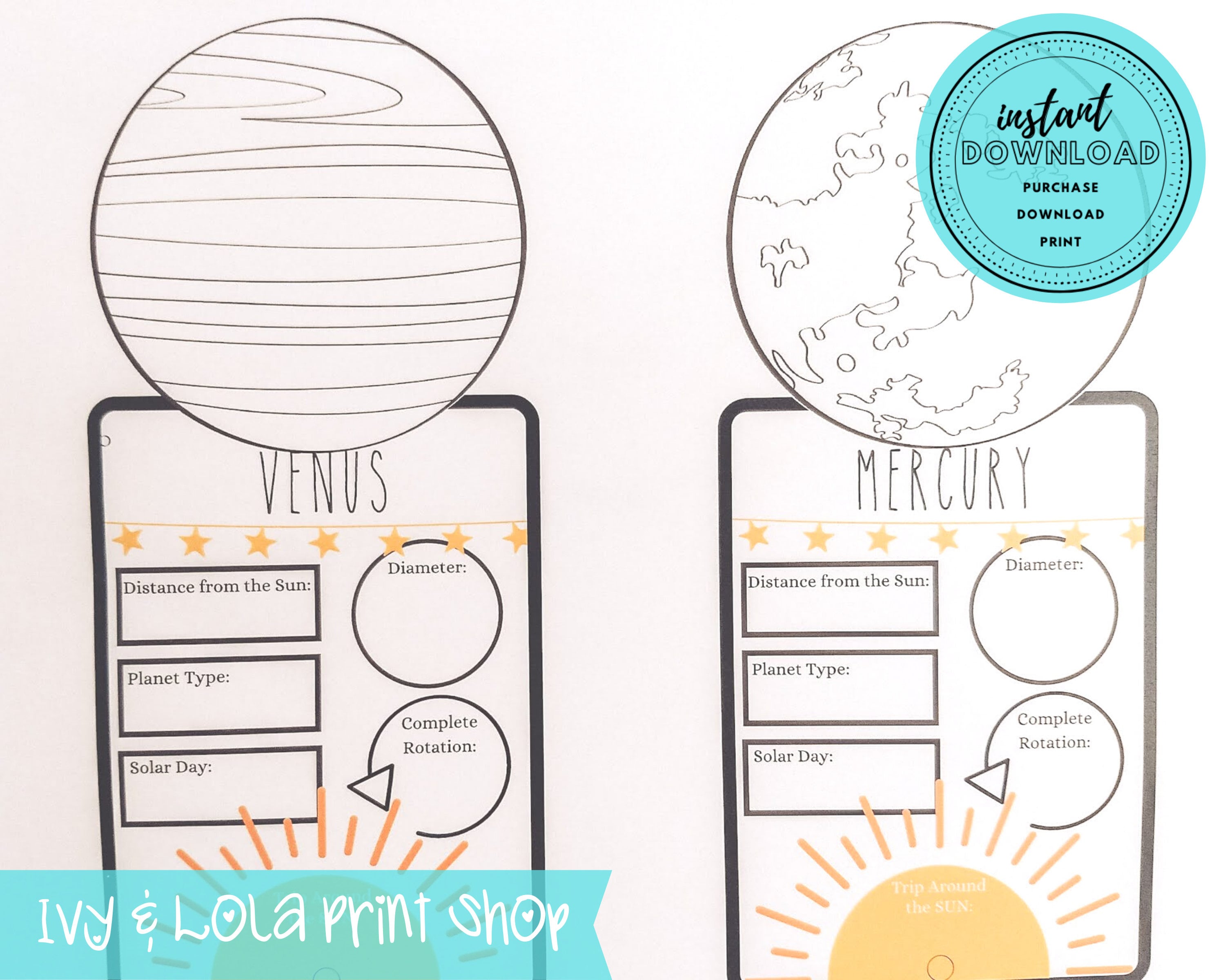 Solar System Fact Cards Printable