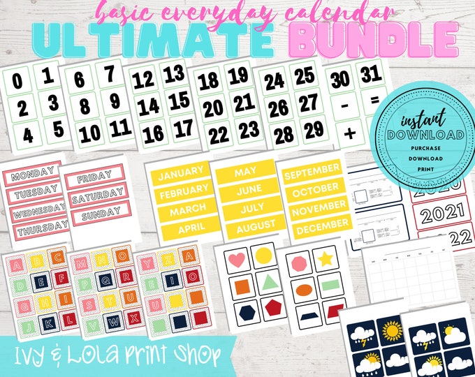 Ultimate Calendar Bundle Homeschool Pack Morning Basket Days of the ...