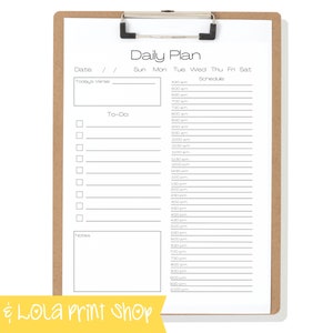 Minimalist Daily Plan Template and Printable Simple Task - Etsy