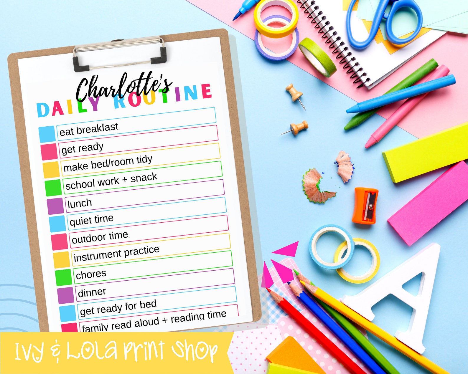 Editable Daily Routine for Kids Checklist for School - Etsy