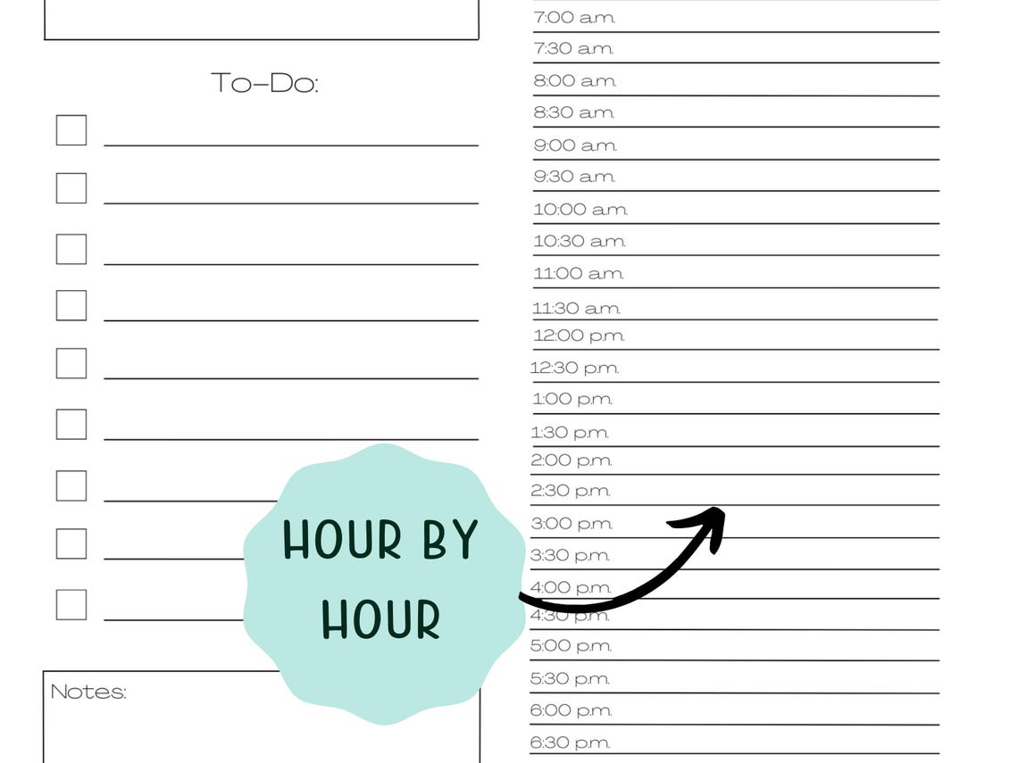 Minimalist Daily Plan Template and Printable - Simple Task Template ...