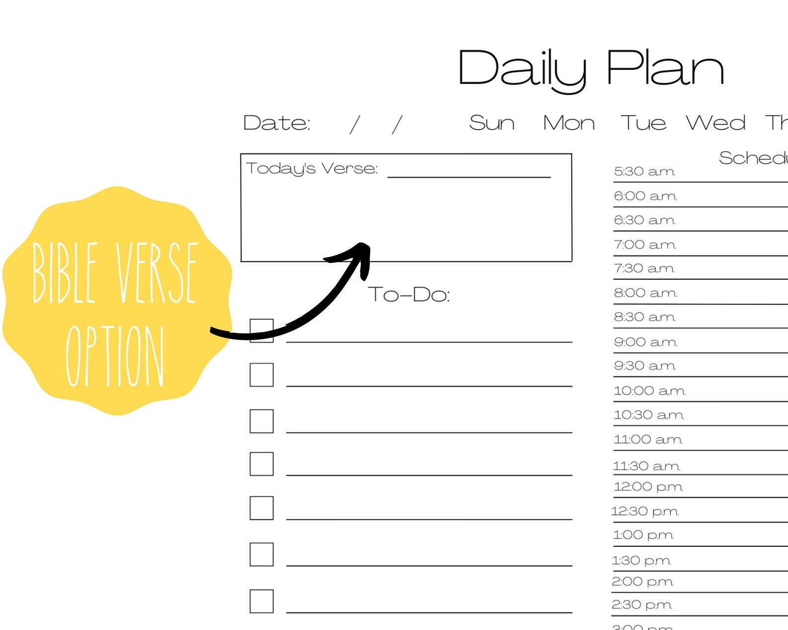 Minimalist Daily Plan Template and Printable Simple Task - Etsy