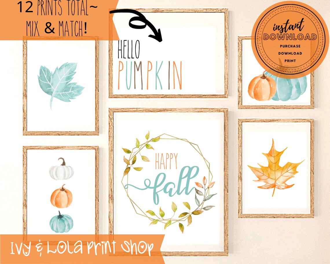 Fall Wall Art Prints Set of 12 Printable Fall Wall Art - Etsy