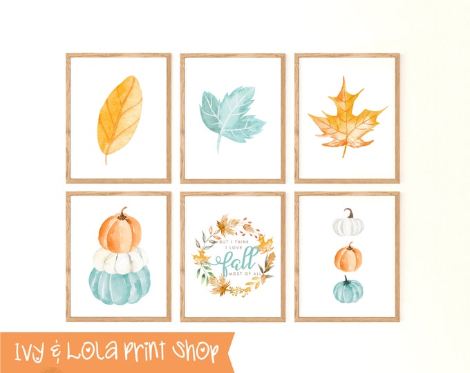 Fall Wall Art Prints Set of 12 Printable Fall Wall Art Autumn Decor Mix ...