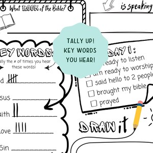 Sermon Notes for Kids, Taking Notes in Church, Kids Bible Journal Page ...