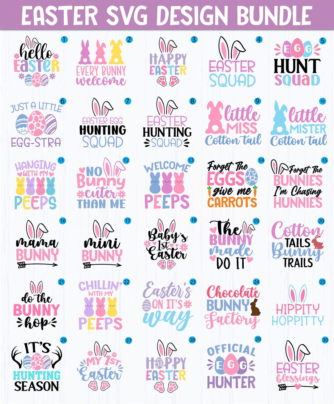 30 Easter Design Bundle Svg Png Eps Pdf Dxf Easter Cut Files, Easter ...