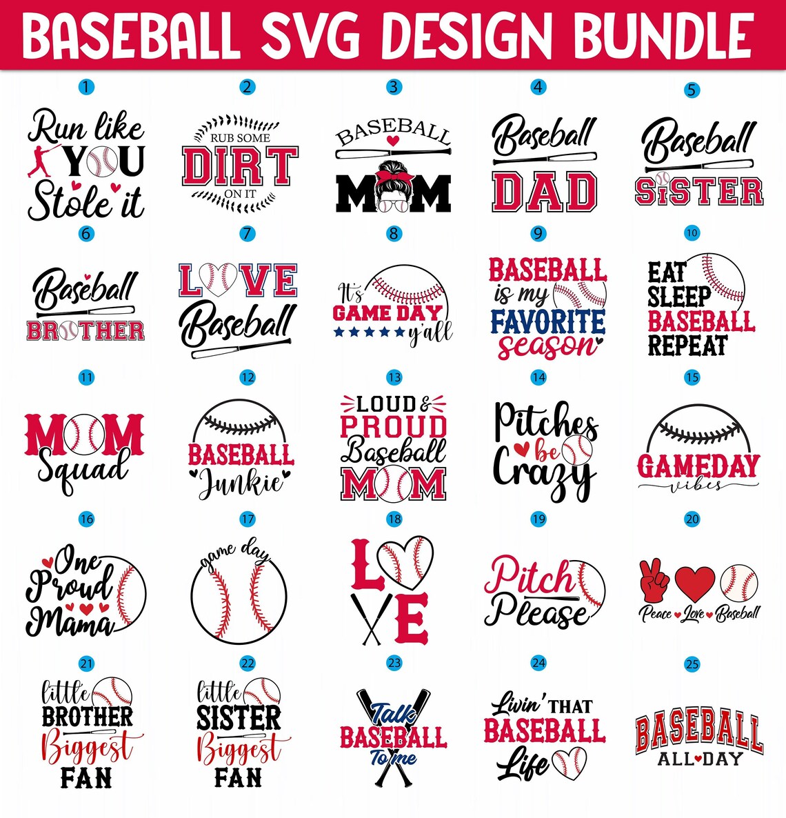 Baseball SVG 30 Design Bundle Svg Png Eps Pdf Dxf Cut Files, Baseball ...
