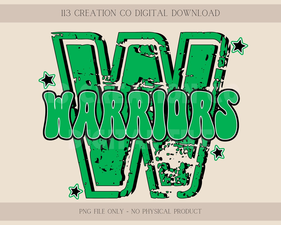 Retro Warriors School Spirit Png for Sublimation, Distressed Varsity ...