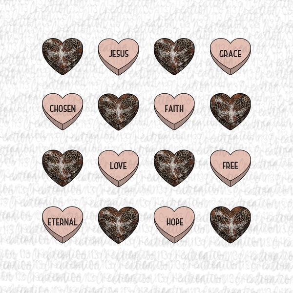 Christian Conversation Hearts Png - Etsy