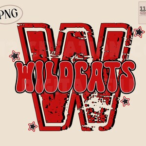 Retro Wildcats School Spirit Png for Sublimation Distressed - Etsy