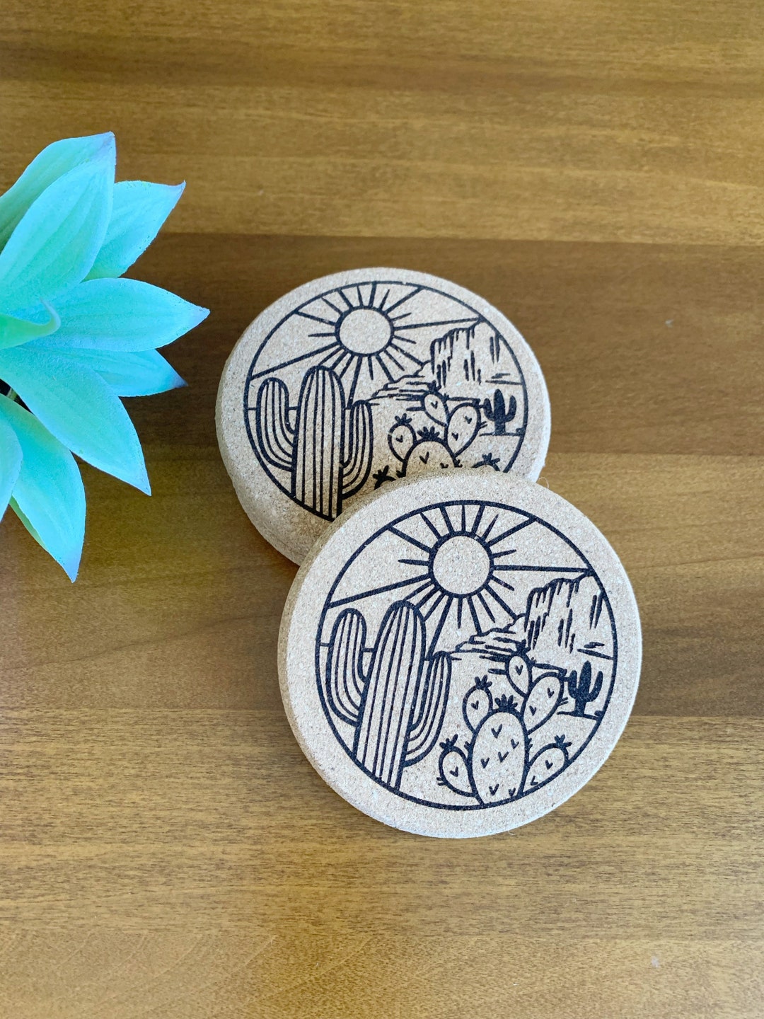 Desert Scene Cork Coasters Housewarming Gift Birthday Gift Southwest ...