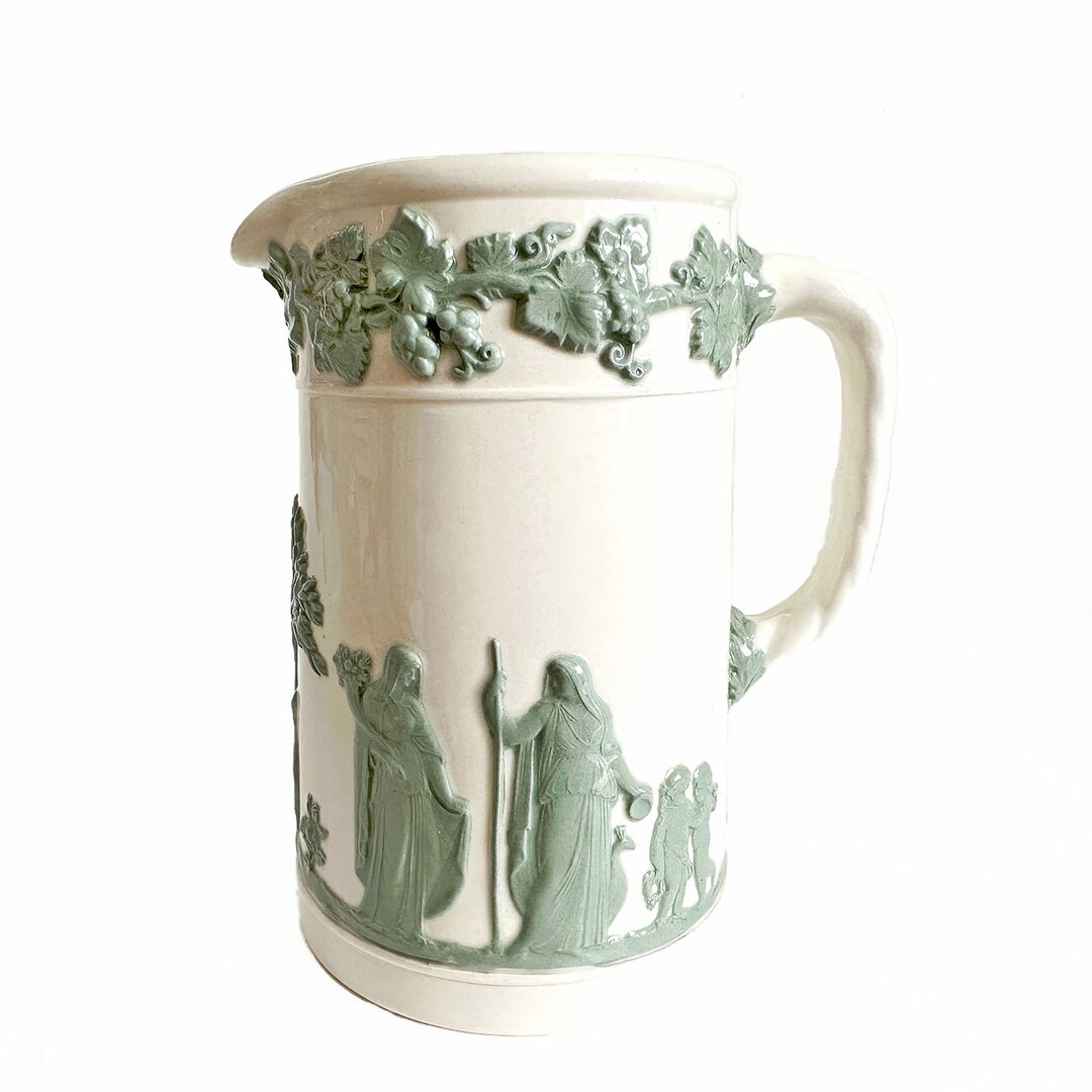 Wedgwood Green and Ivory Creamer Pitcher Queensware Etruria & Barlaston ...