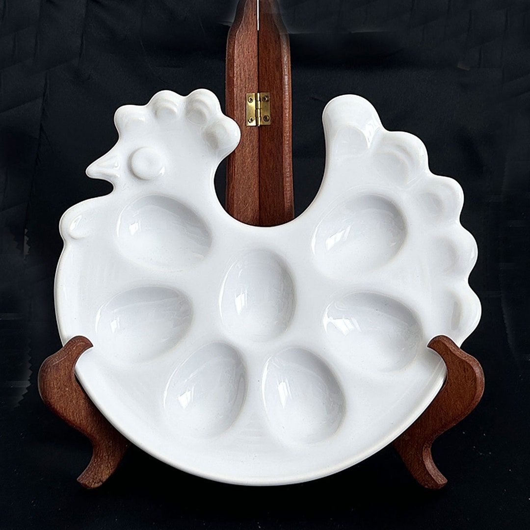 Vintage European WAECHTERSBACH White Hen Chicken Deviled Egg Plate ...
