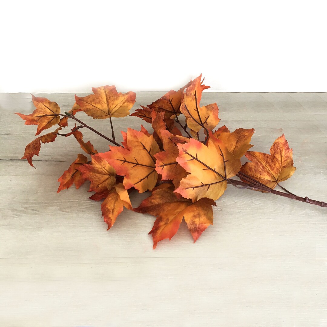 Fall Harvest Orange Rust Maple Leaf Pick Autumn Spray, Fall Foliage ...