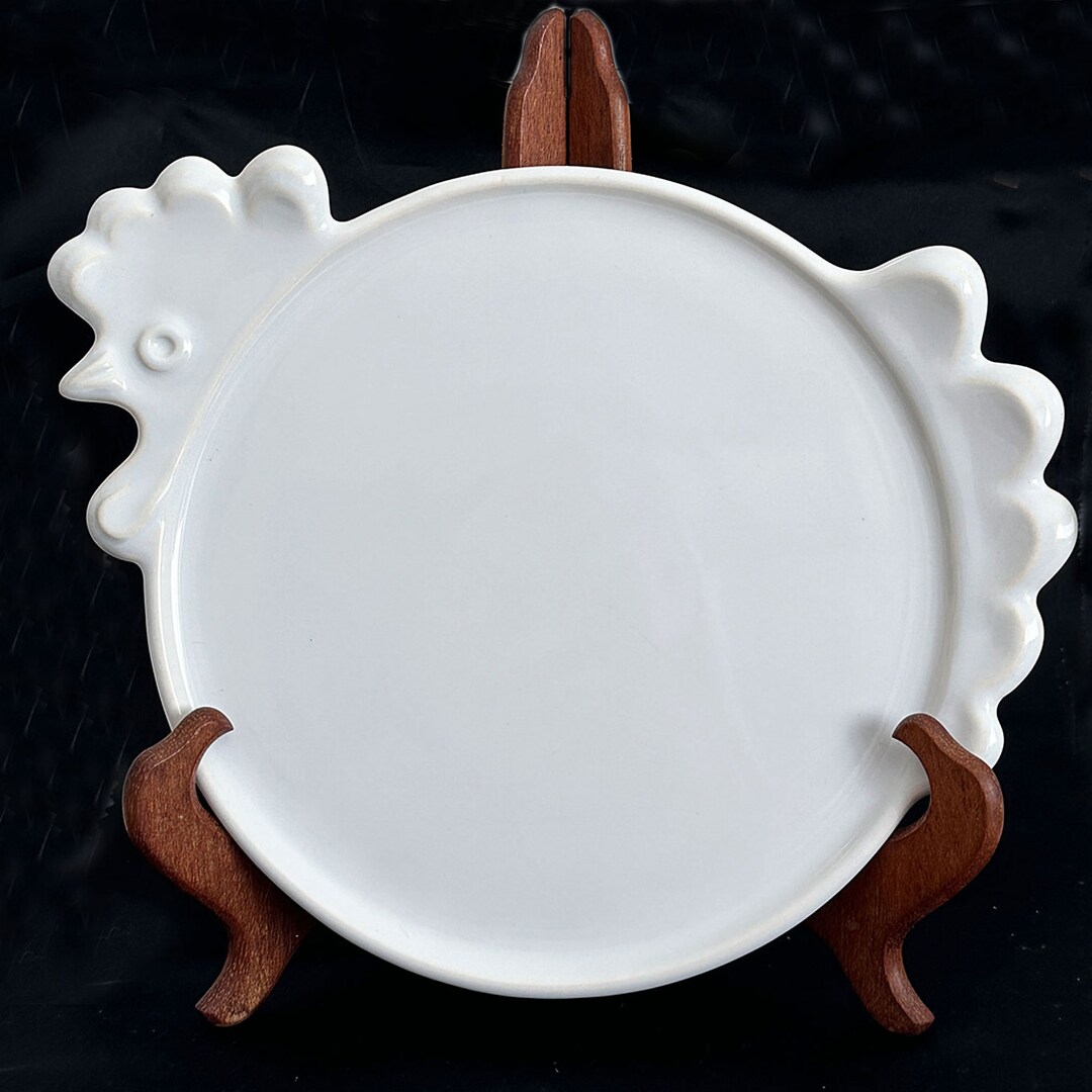 Vintage Ceramic White Hen Chicken Plate Platter Tray 11 European ...