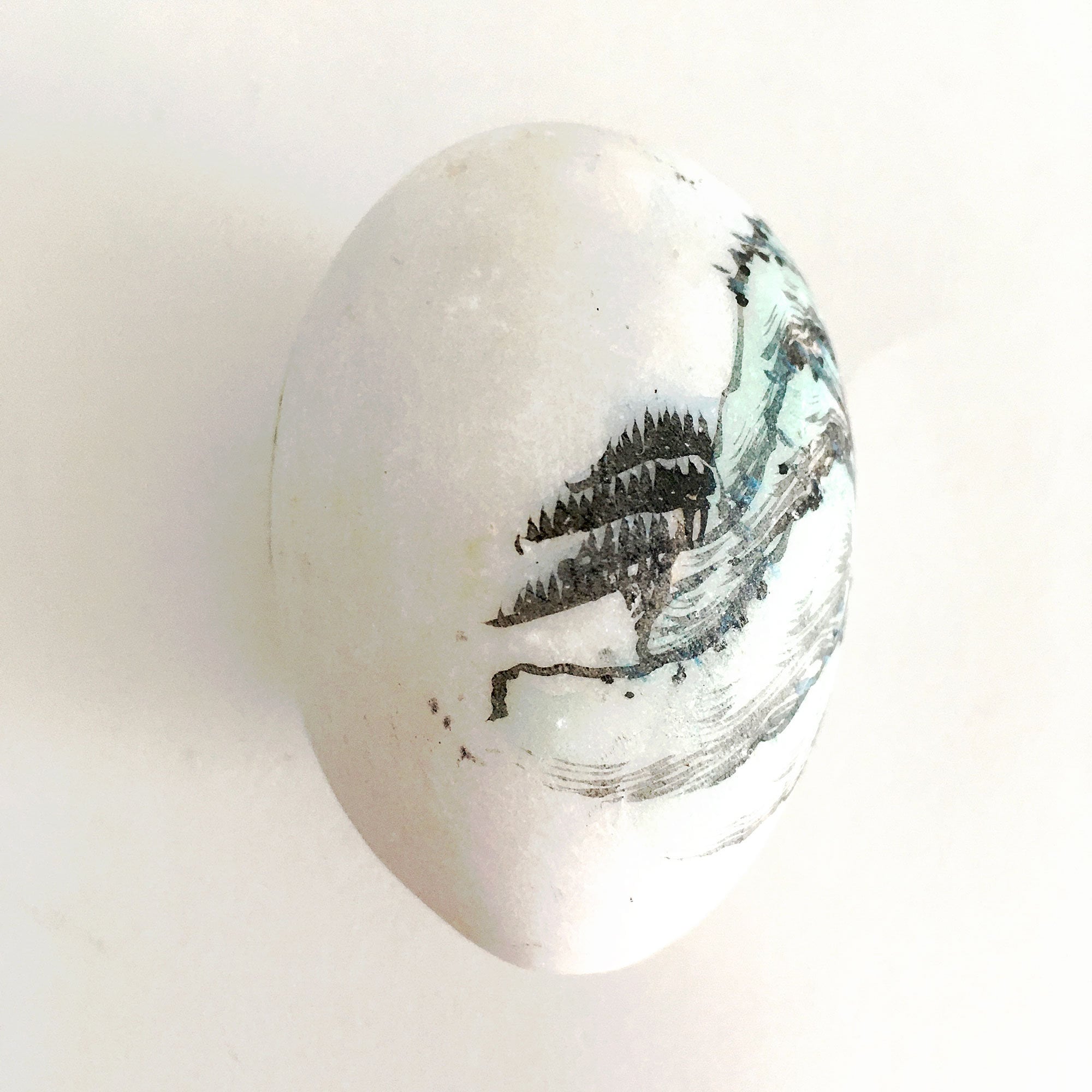 Natural White Stone Egg Hand Painted Asian Landscape Scene - Etsy