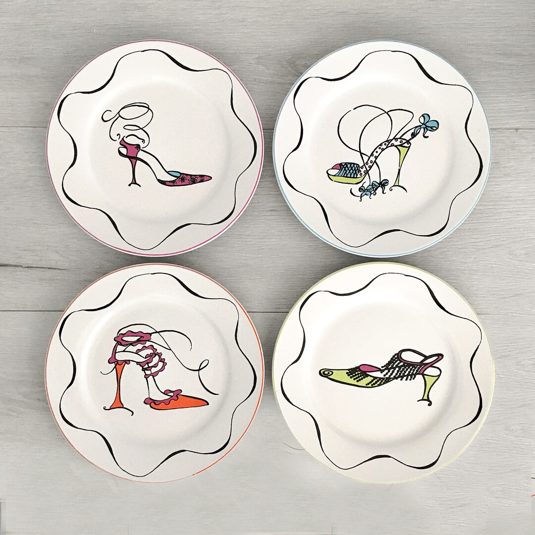 Rosanna Parisian High Heel Shoe Dessert Luncheon Plates set of 4 - Etsy