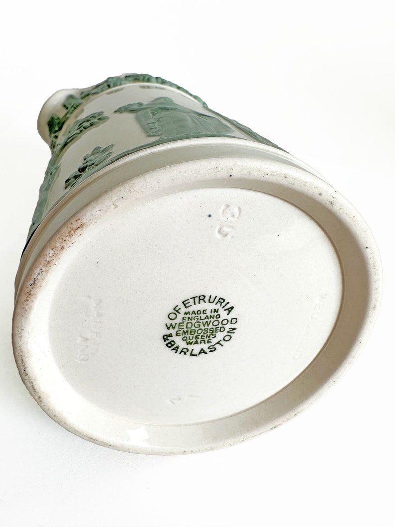 Wedgwood Green and Ivory Creamer Pitcher Queensware Etruria & Barlaston ...