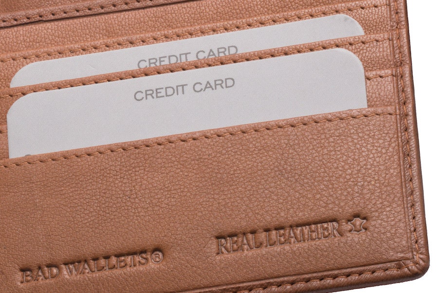 BAD MOTHER FUCKER Real Leather Wallet, - Bad Wallets® Licensed. Tan ...