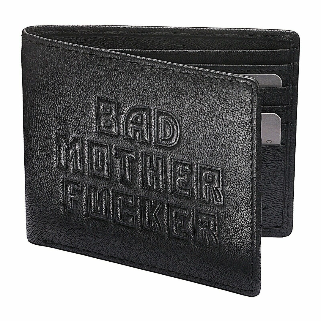 BAD MOTHER FUCKER Real Leather Wallet, - Bad Wallets® Licensed. Black ...