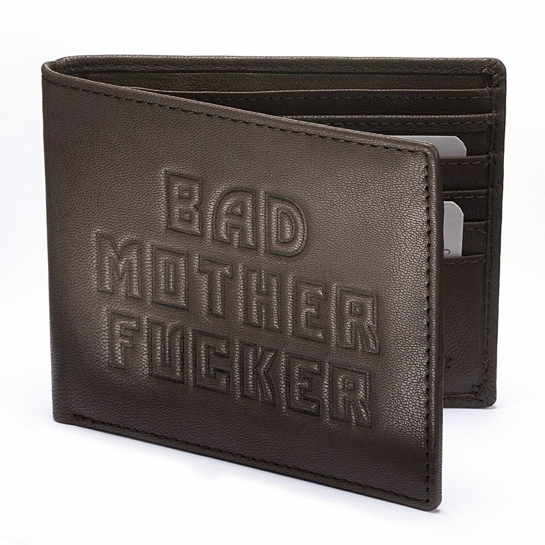 BAD MOTHER FUCKER Real Leather Wallet, - Bad Wallets® Licensed. Brown ...