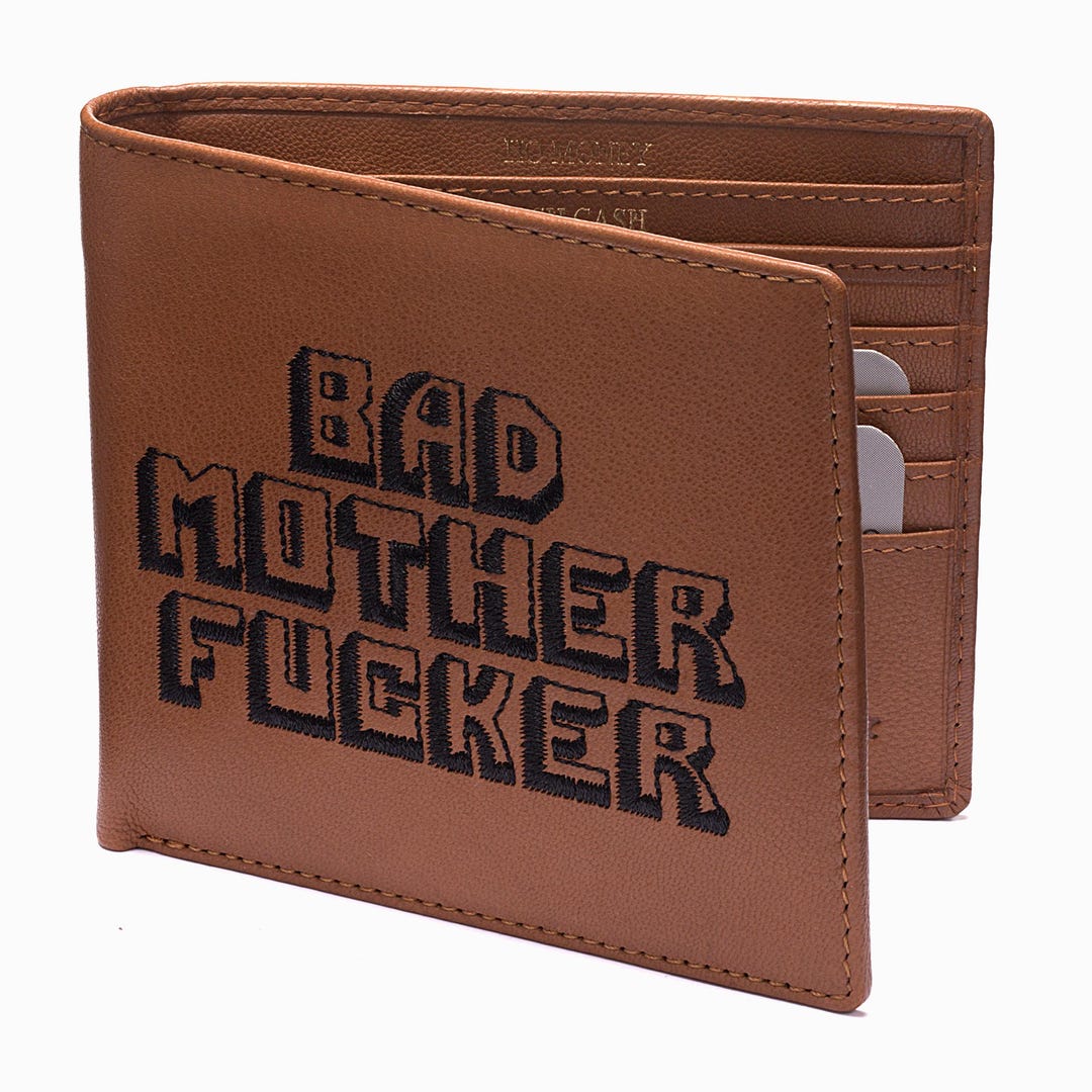BAD MOTHER FUCKER Real Leather Wallet, Embroidered - Bad Wallets ...