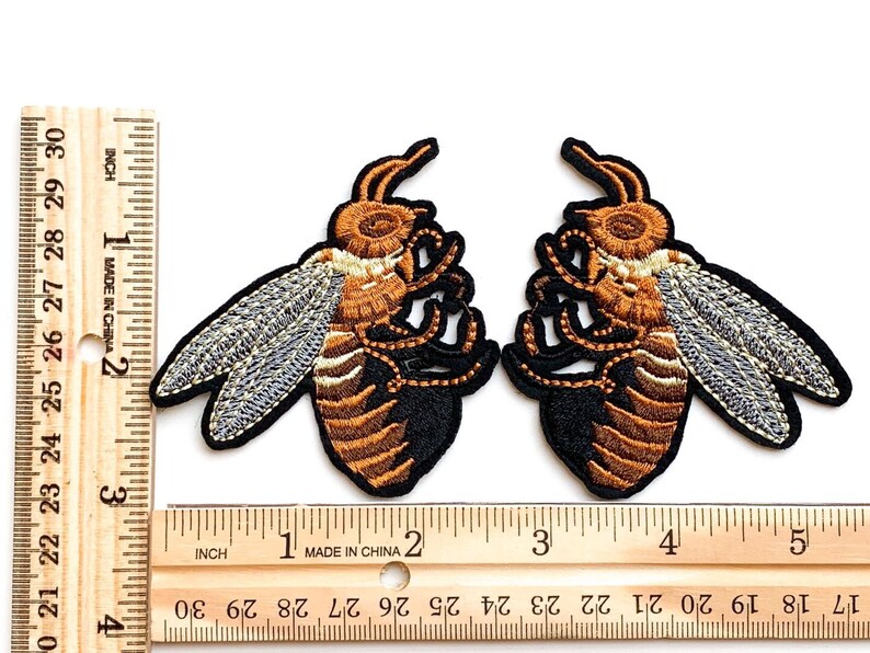 Wasp Patch Iron on Patch 2PCS A Pair of Wasps Patch - Etsy