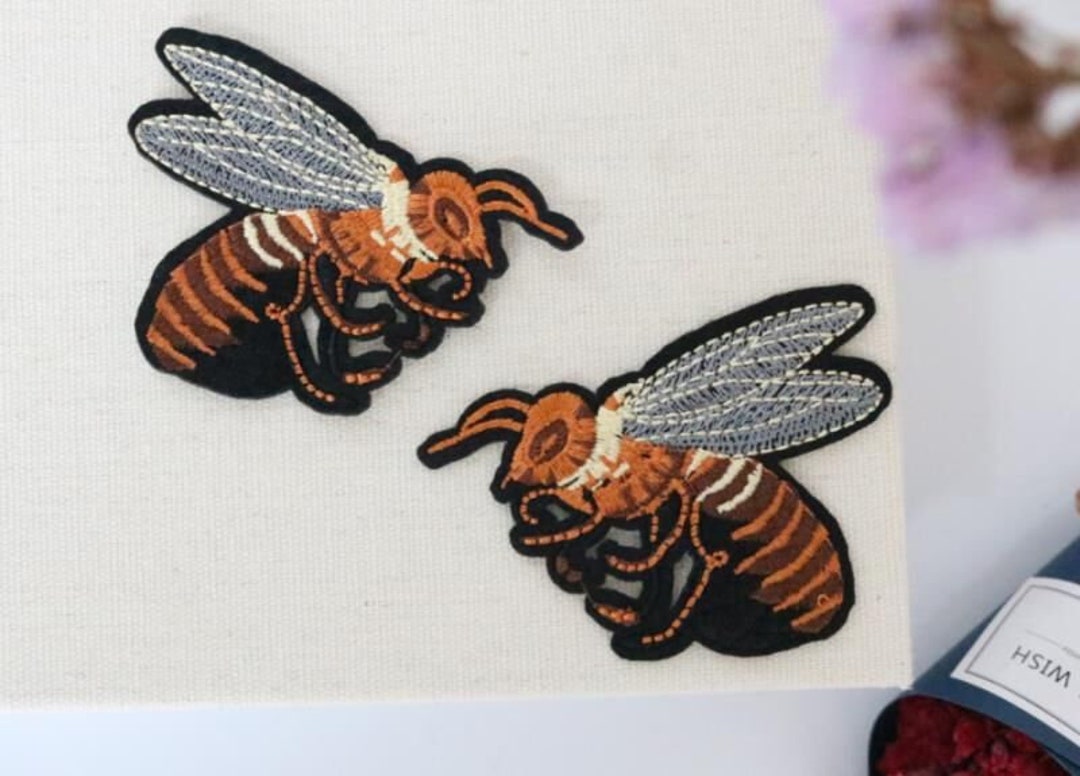Wasp Patch Iron on Patch, 2PCS, A Pair of Wasps Patch, Embroidery Wasp ...