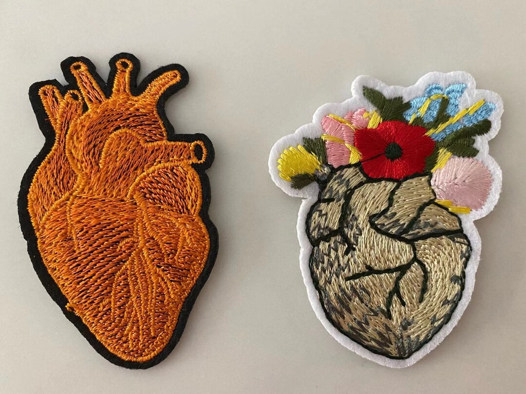 Heart Iron on Patch2.8 Inch Flowers Heart Patchpatch - Etsy