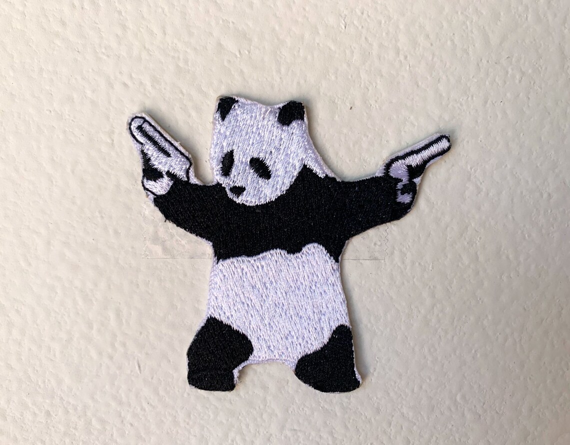 Panda Patch Funny Patchiron on Patch Panda Sew on Patch - Etsy