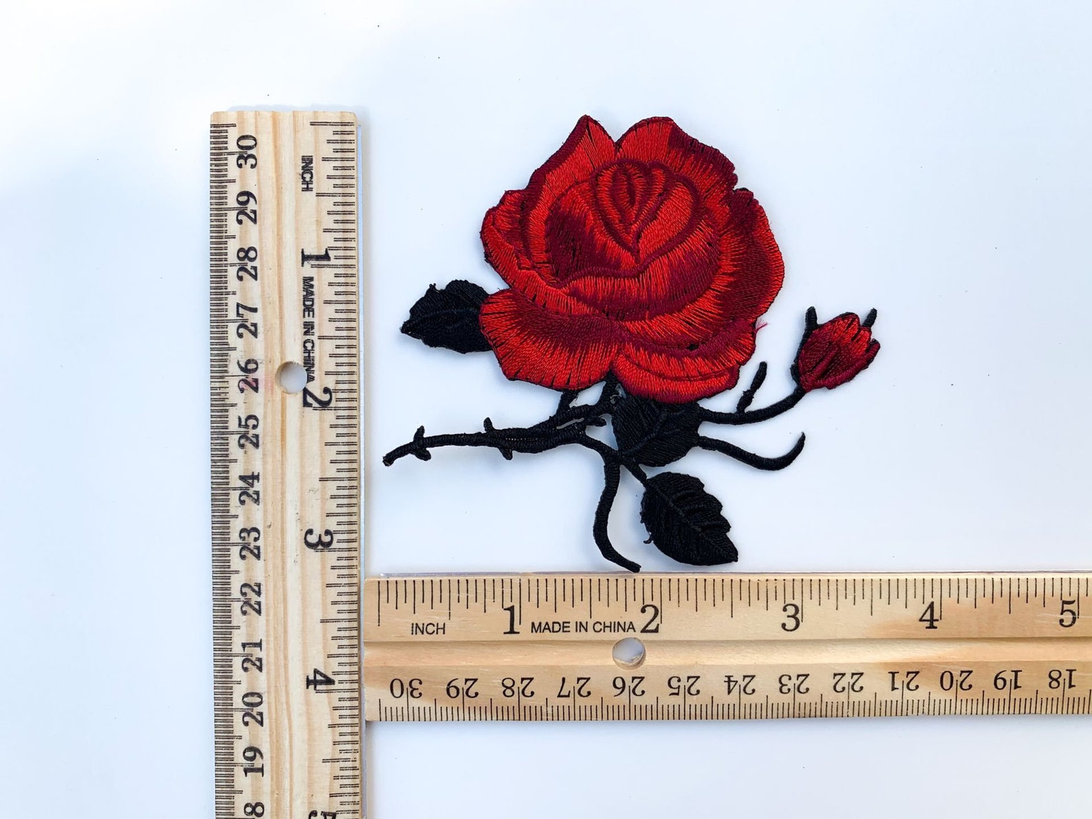 Red Rose Patch Iron on Patch Sew on Patch Embroidery High - Etsy