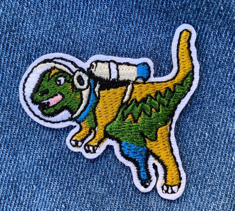 Dinosaurus Patch Space Dino Iron On Patch Cute Patch - Etsy Nederland