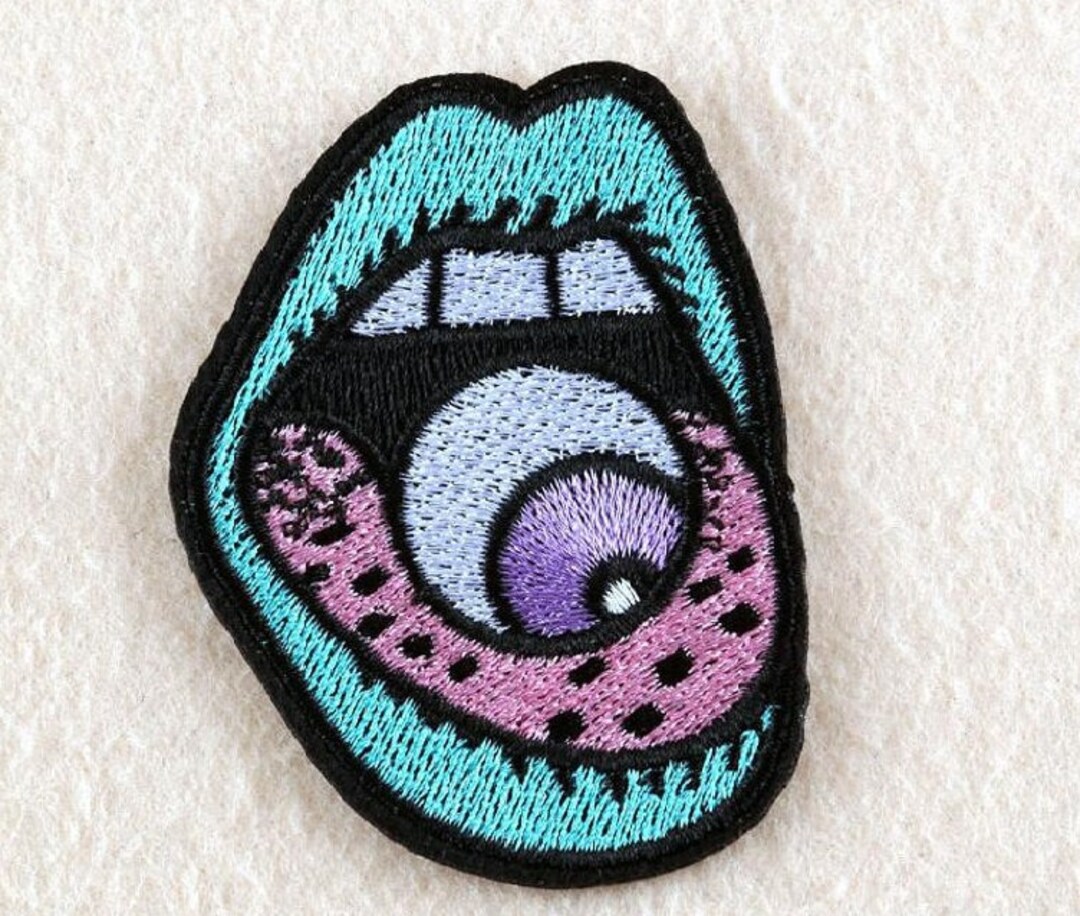 Eyeball Mouth Patch,3 Inch/2.2 Inch Eyeball Iron on Patch, Embroidered Patch, for Bags,backpack ...