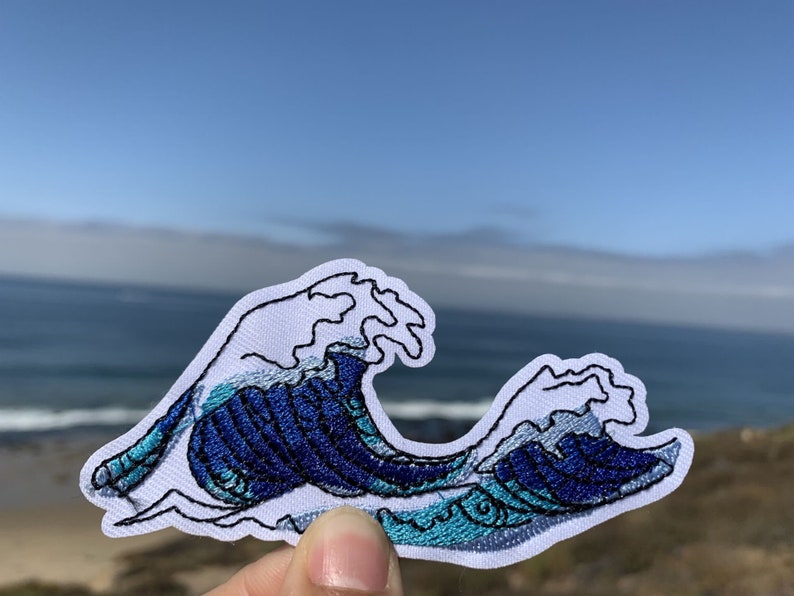 Patch Sea Wave Patch Iron on Patch Blueembroidered Patch - Etsy