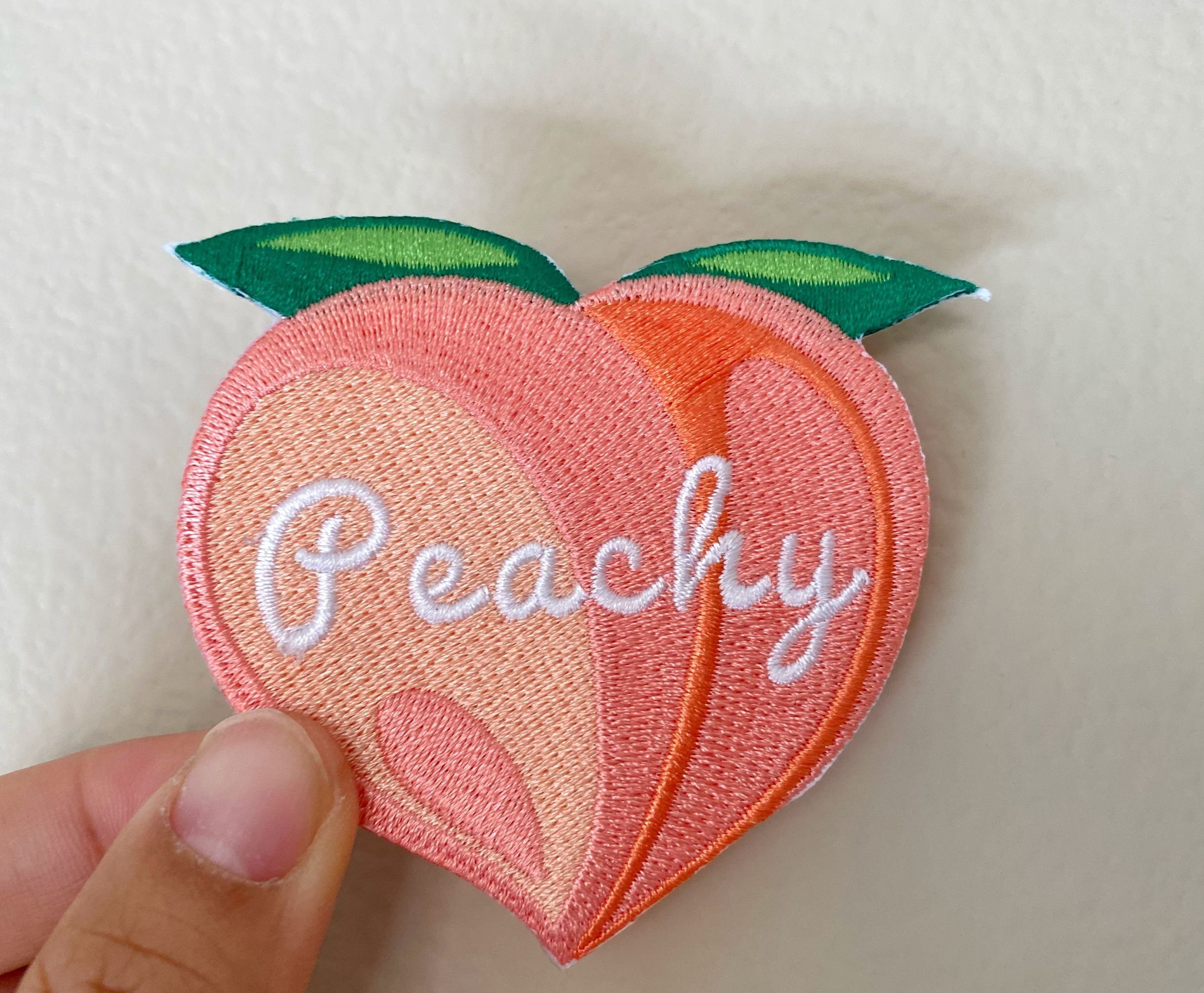 Peach Patch Iron on Patch Peachy 3 Inch 2.6 Inchembroidery - Etsy UK